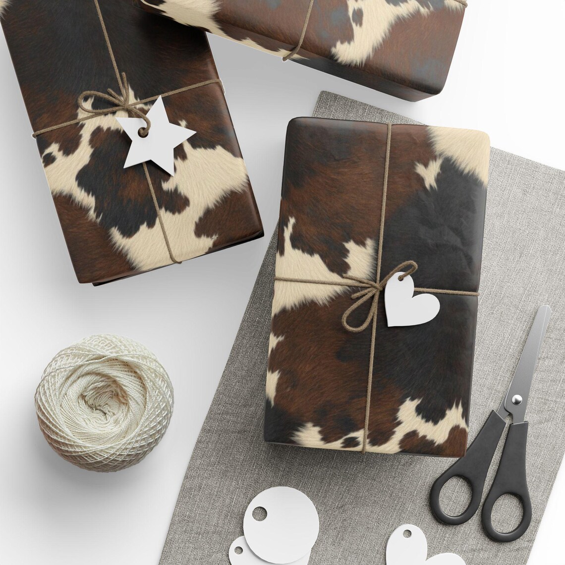 Realistic Cowhide Pattern Wrapping Paper | Animal Print Gift Wrap - Etsy