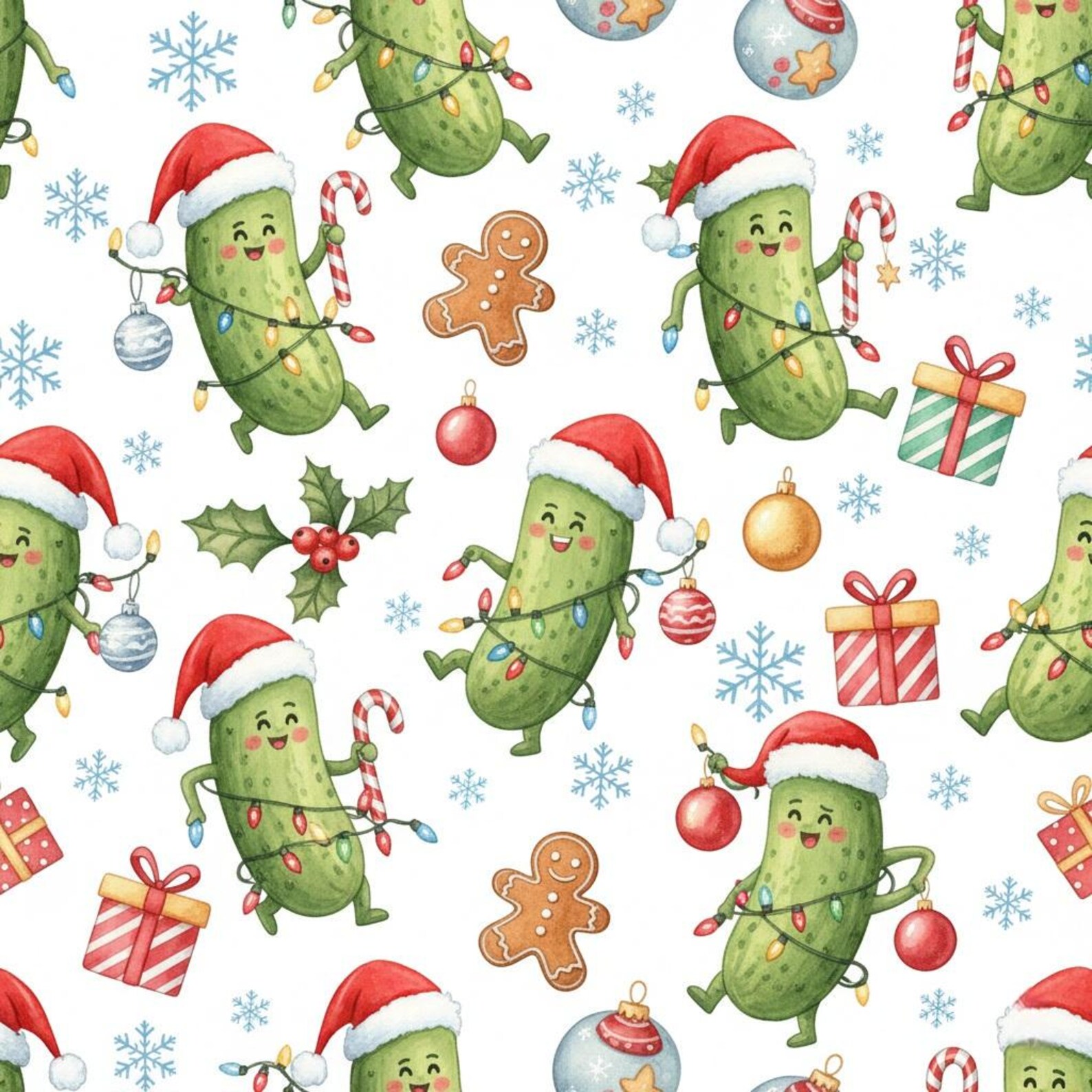 Funny Pickle Christmas Wrapping Paper | Cute Holiday Gift Wrap ...