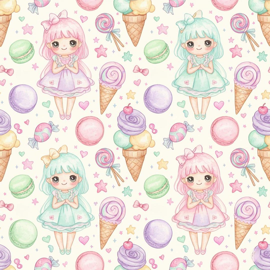 Pastel Candyland Dolls Wrapping Paper, Birthday Present Wrap - Etsy