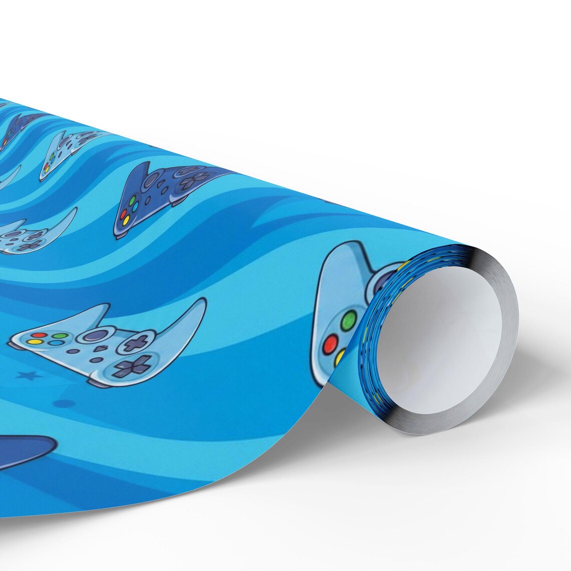Video Game Controllers Wrapping Paper | Gamer Pattern Blue - Etsy