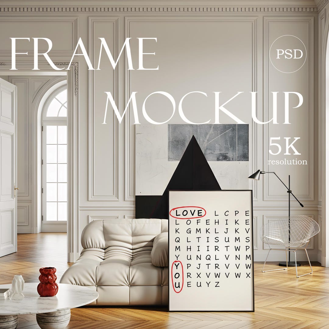 Vertical 2x3 Black Frame | Living Room Wall Art Mockup PSD - Etsy