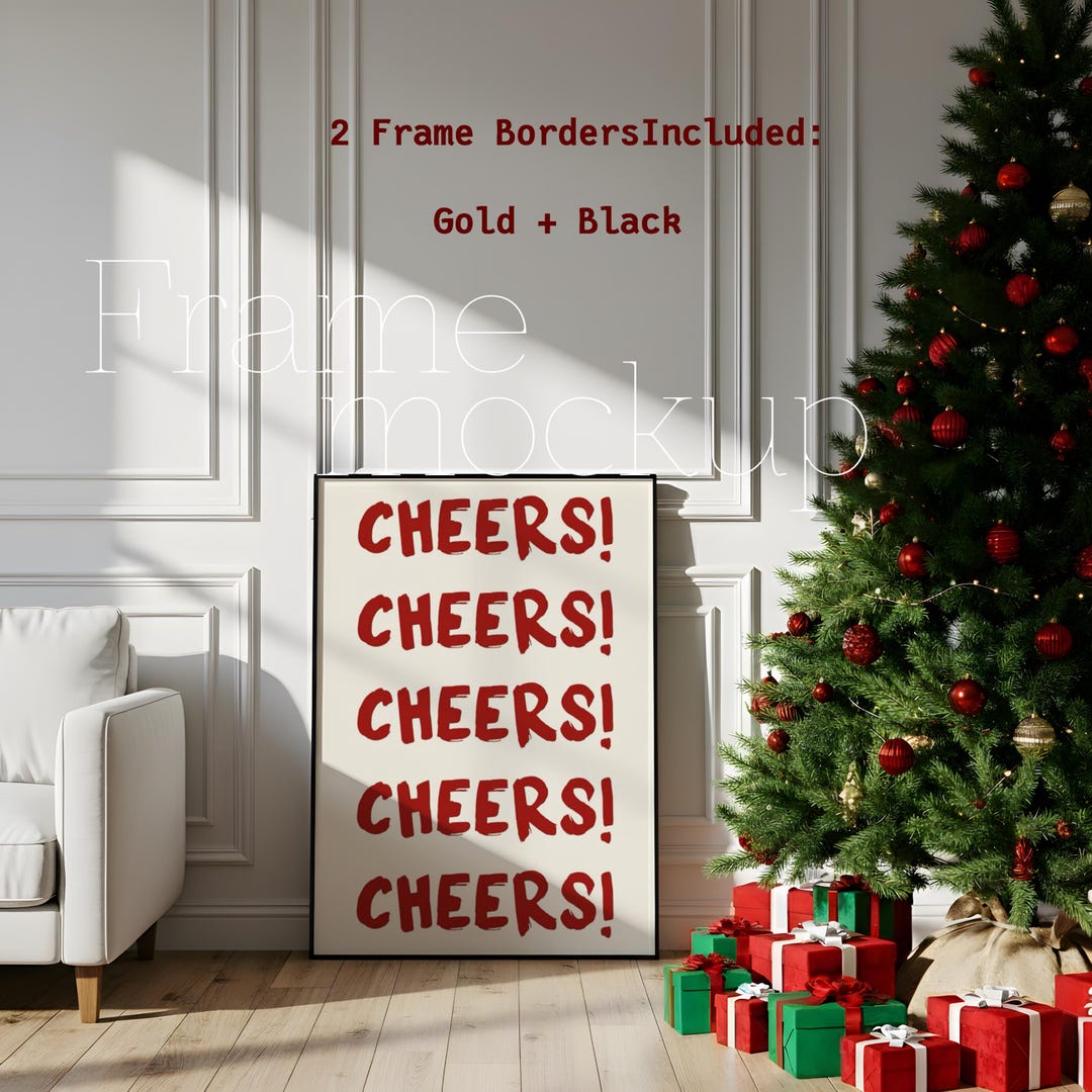 Christmas ISO Frame Mockup With Gold & Black Border Options - Etsy