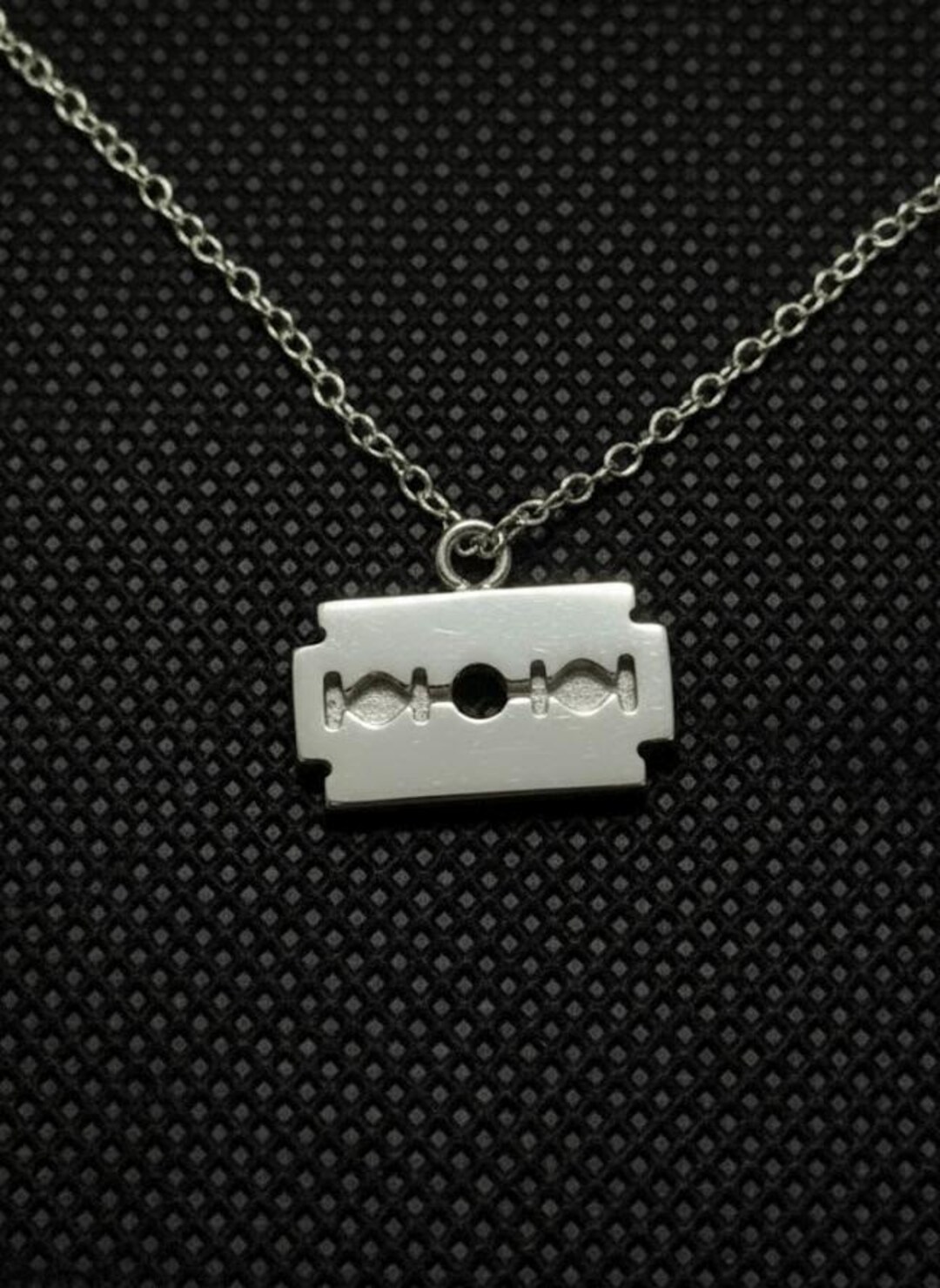 Sterling Silver Razor Blade Pendant Necklace, Punk Rock Jewelry - Etsy