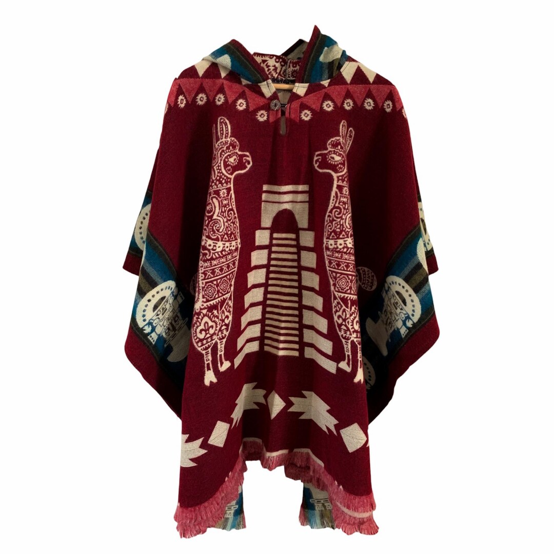 Handmade Inca Llama Poncho – Wool Andean Hooded Cape, Ecuador - Etsy