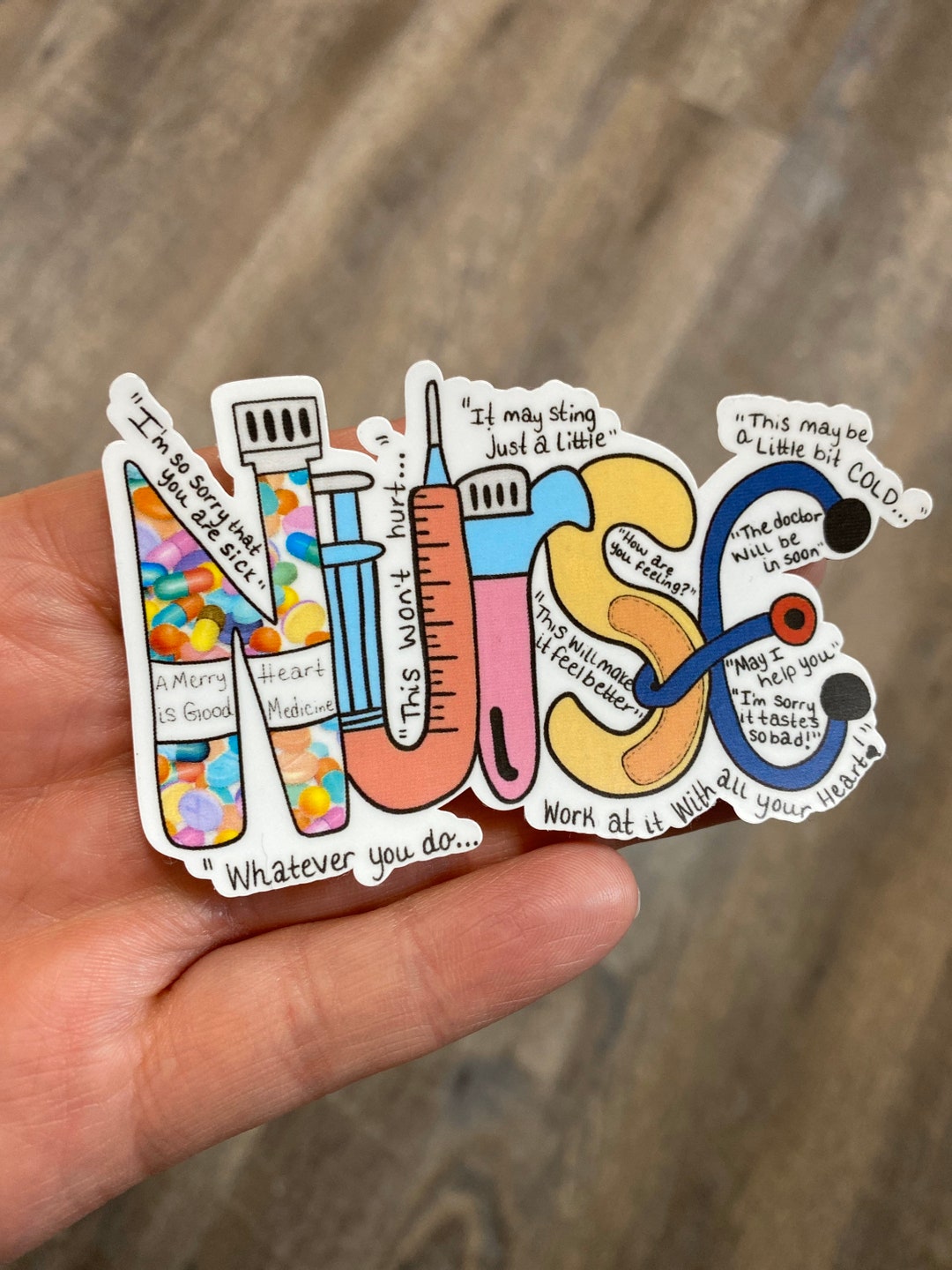 Nurse Sticker- Thank a Nurse - Waterproof Stickers - Etsy