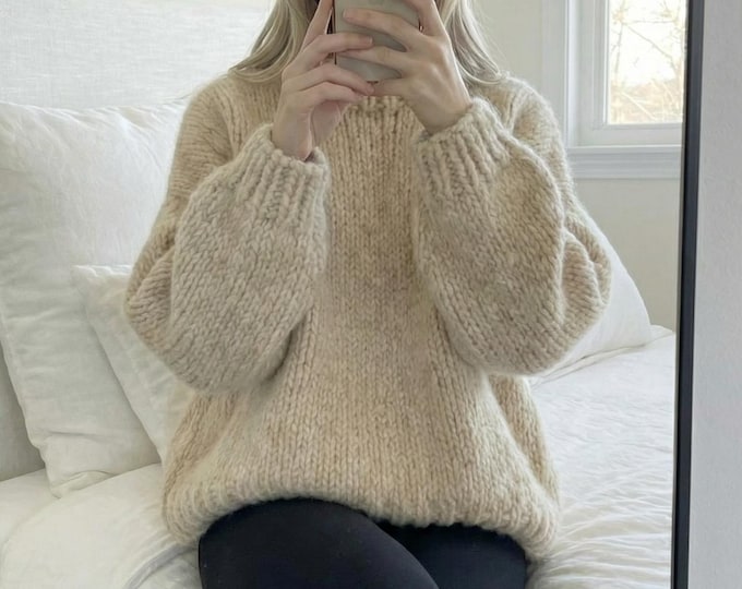 Chunky Mohair Sweater Knitting Pattern | 15mm Needles | One Size ...