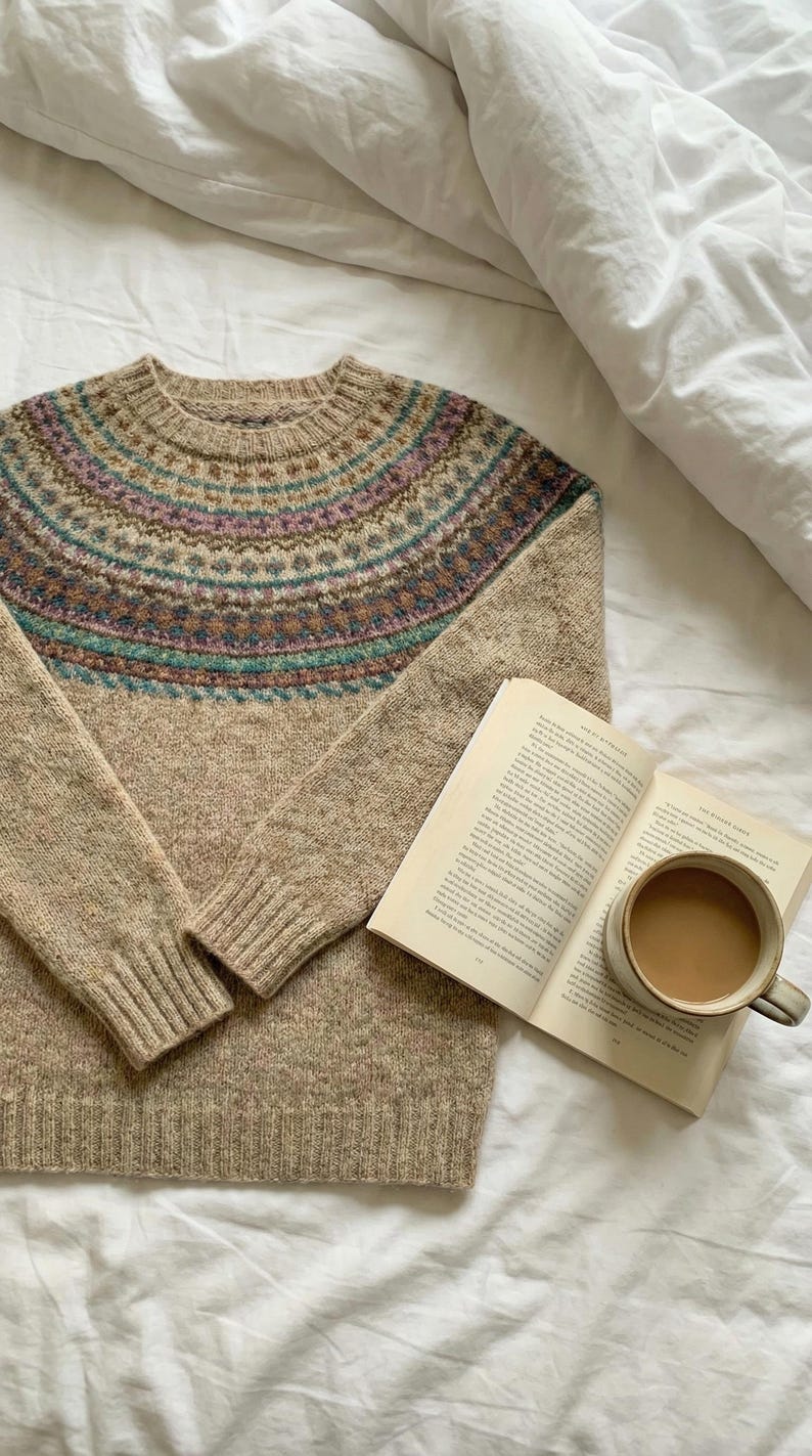 Fair Isle Yoke Sweater Knitting Pattern (36-54") | Nordic Colorwork ...
