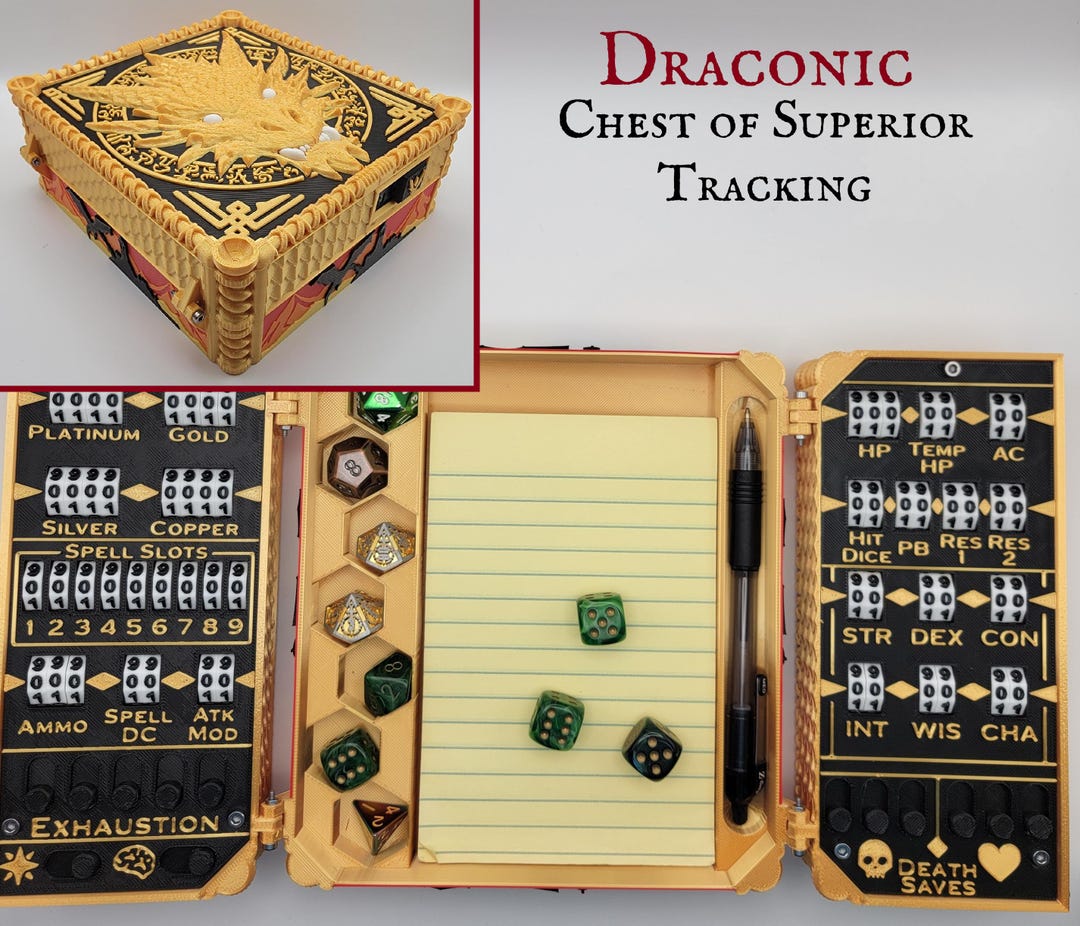 Draconic Chest of Superior Tracking - Dungeons and Dragons Dice Tray ...