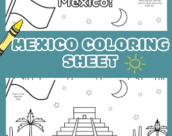 mexico flag coloring page free