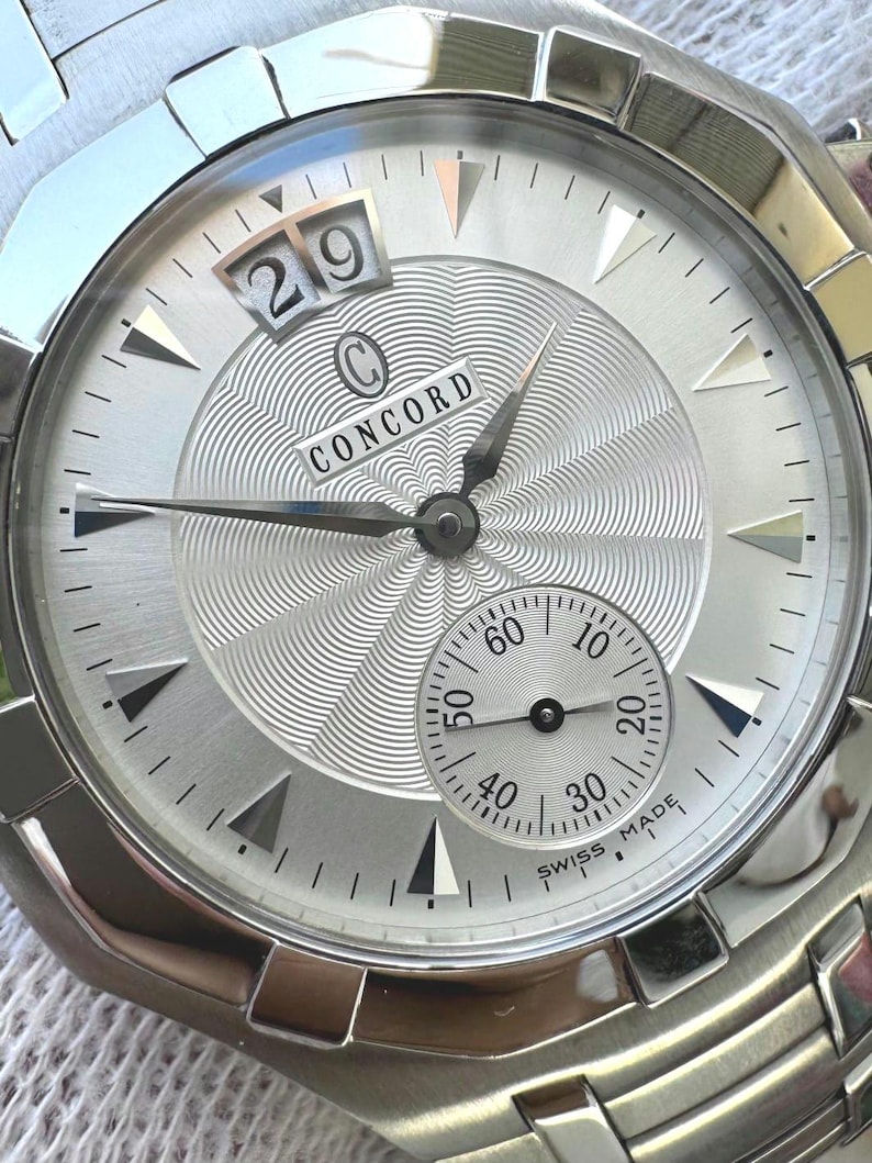Concord Swiss Made Automatic Men’s Watch: Silver Tone Date Subdial - Etsy