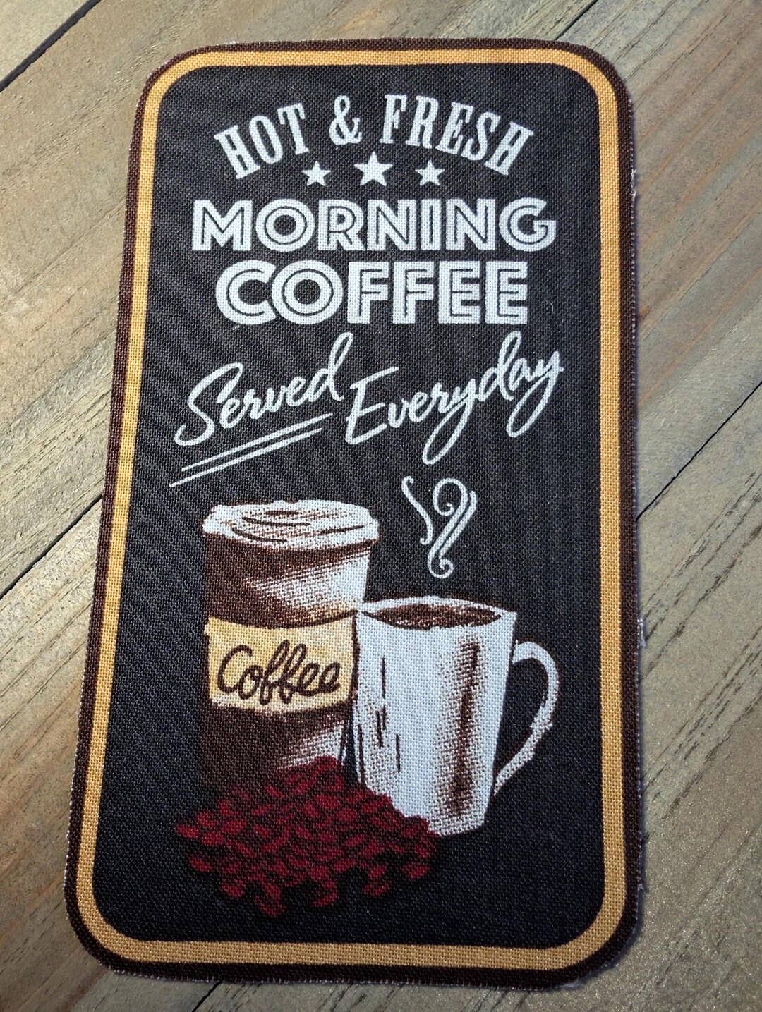 Handcrafted Fabric Coffee Magnet: Hot & Fresh Morning Coffee - Etsy