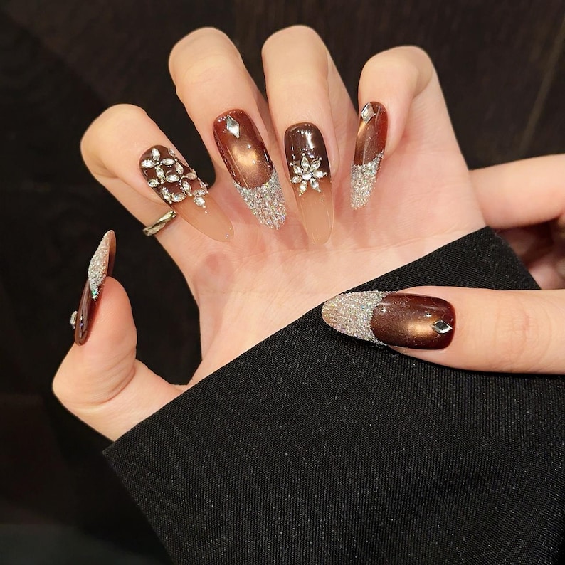 Opulent Gold Press on Nails/faux Acrylic Nails/ Gel Nails/press on ...