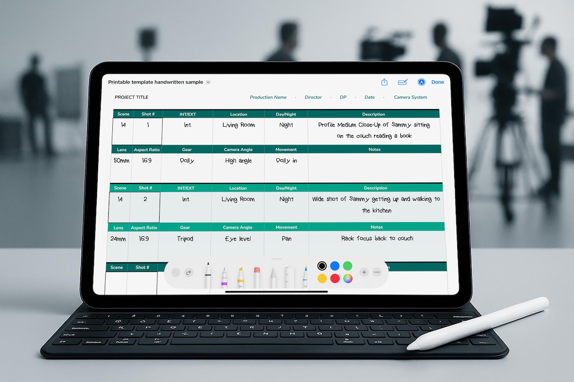Film Shot List Template | Director + Cinematographer Movie Planner ...