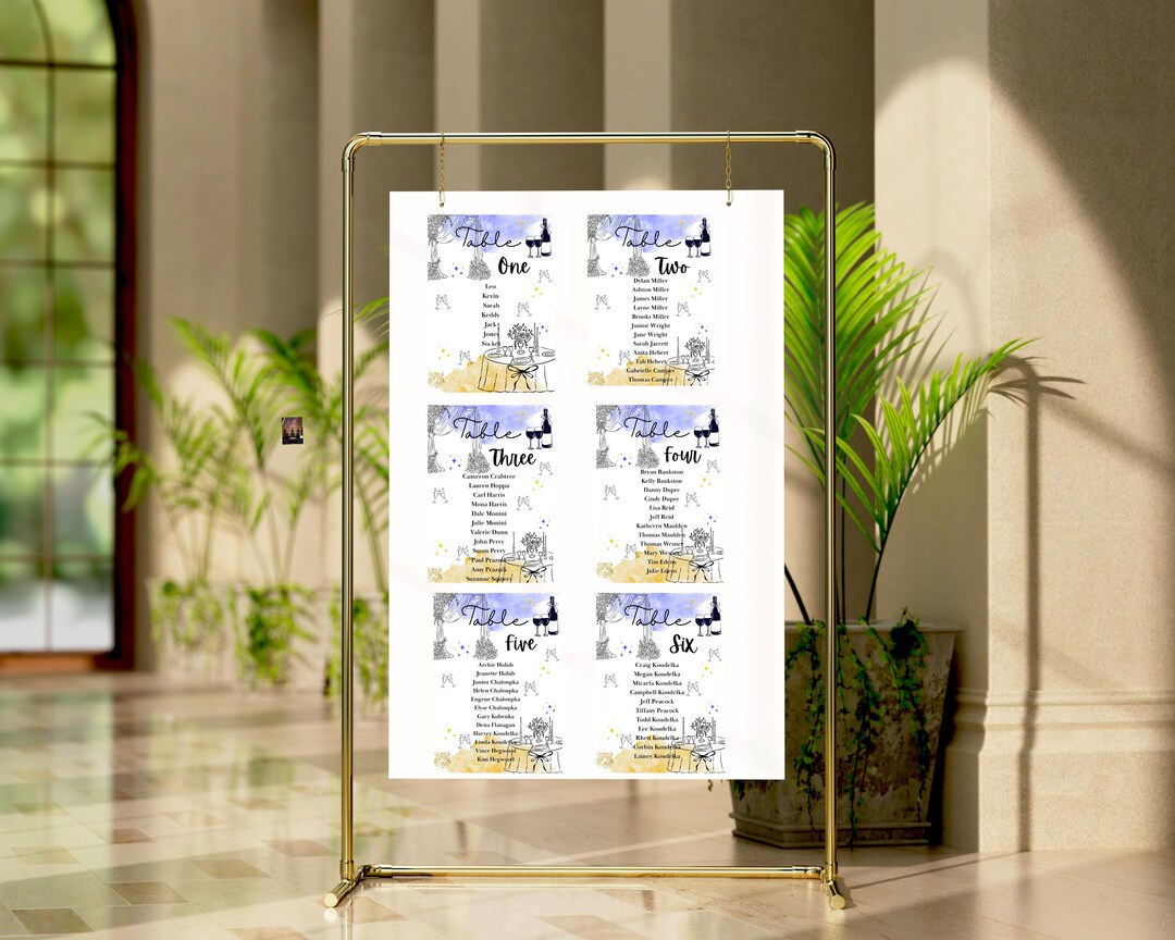 Custom Wedding Seating Chart Cards Set Personalized Table Cards for ...
