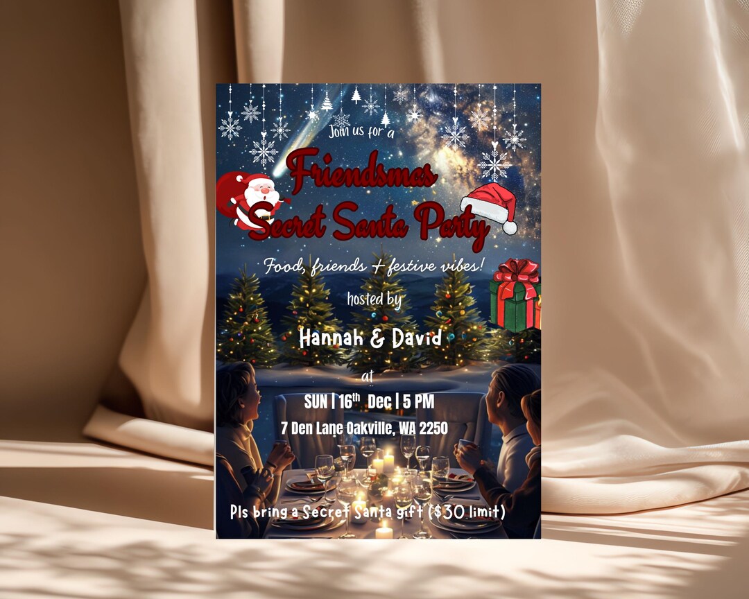 Friendsmas Christmas Party Invitation Template Favorite Things Invite ...