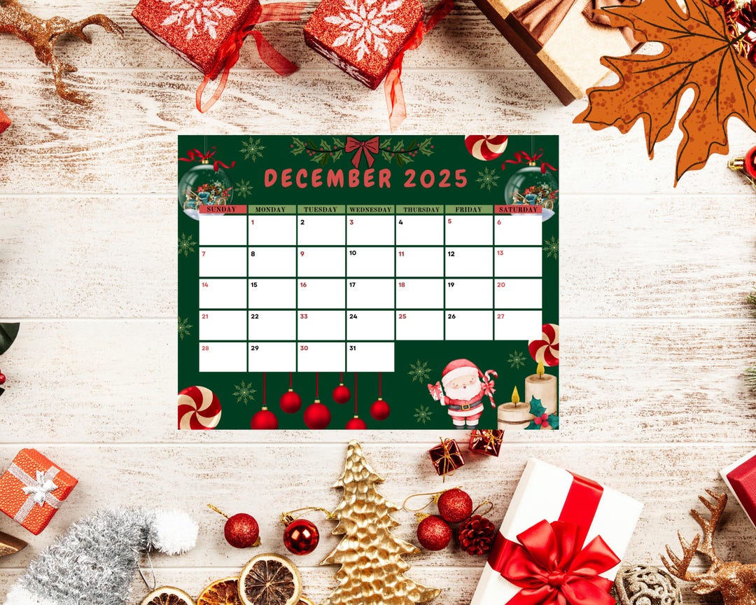 Editable December 2025 Calendar Christmas Planner Snowman Monthly ...
