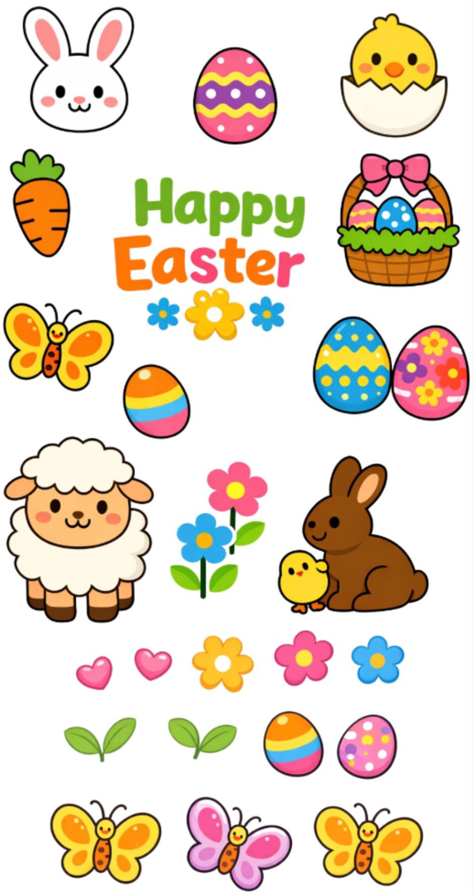 Easter Sticker Pack of 2 Sheets | Bunny, Eggs, Spring & Christian ...