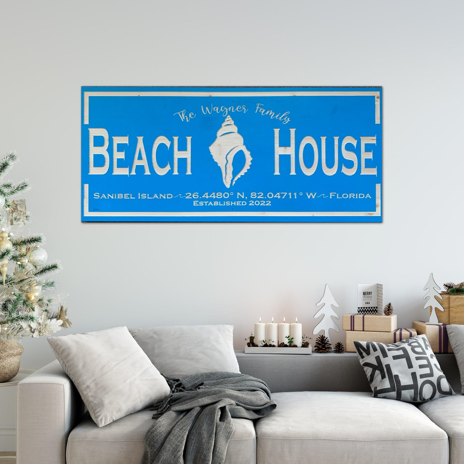 Personalized Beach House Sign – Custom Wooden Wall Art | Coastal ...