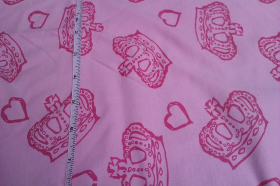 Pretty Pink Royalty Crowns on Pink Cotton French Terry Knit | Etsy