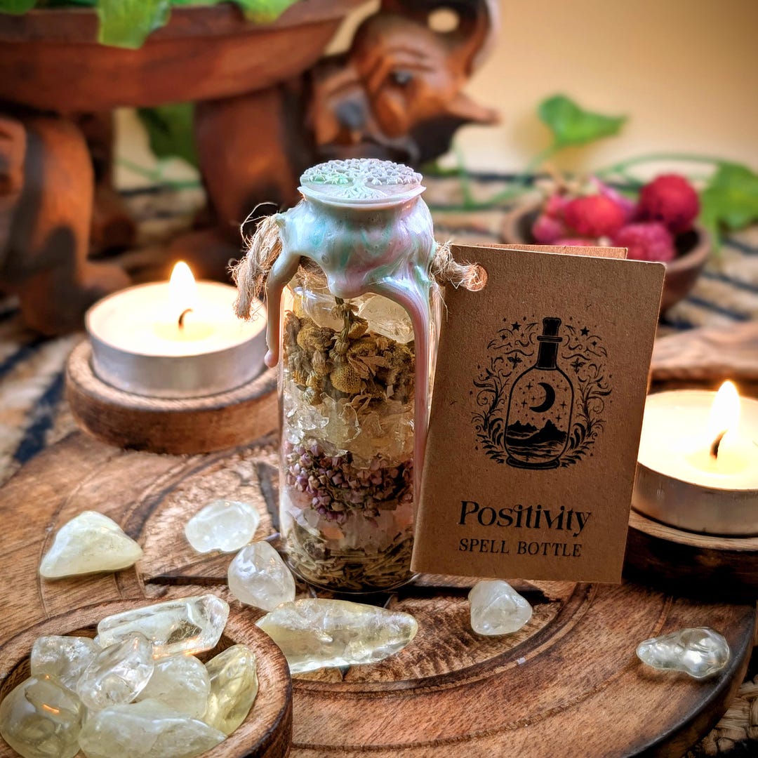 Positivity Spell Bottle Focus Tool Spell Jar Manifestation Tool ...