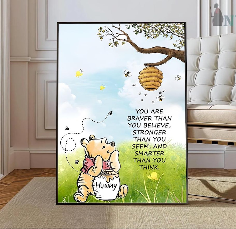 Winnie the Pooh Inspirational Poster You Are Braver Than You Believe ...