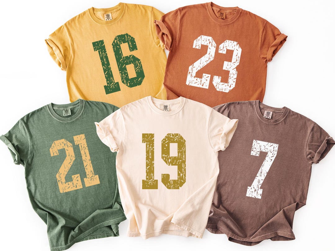 Comfort Colors Custom Football Number Shirt, Custom Number Shirt ...