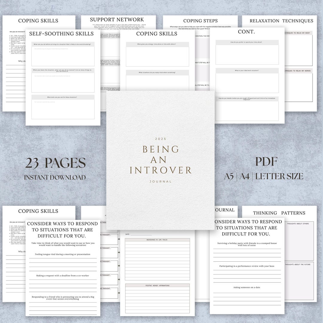 Introvert Journal – Printable Self-reflection & Mental Wellness Planner ...