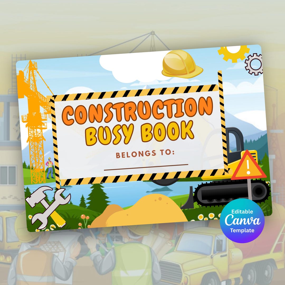 Construction-themed Busy Book for Toddlers | Printable Preschool ...