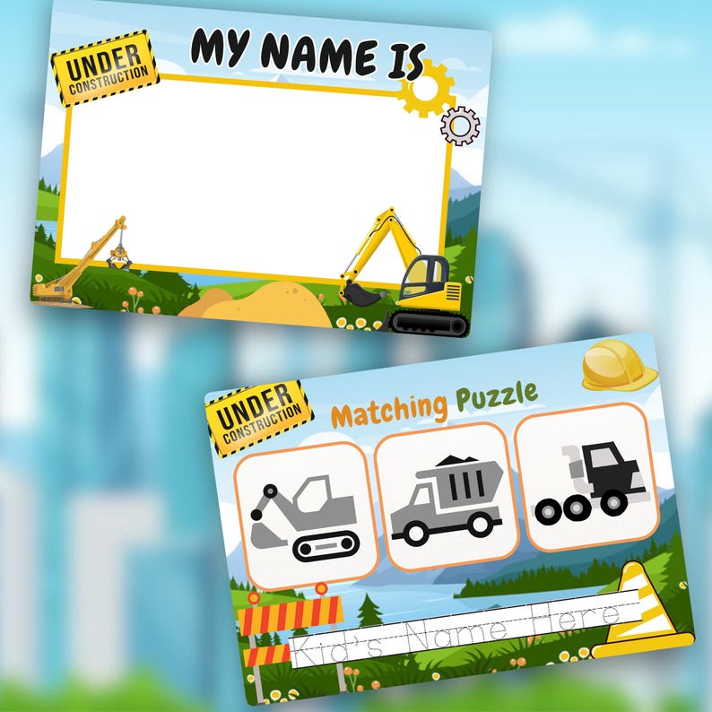 Construction-themed Busy Book for Toddlers | Printable Preschool ...
