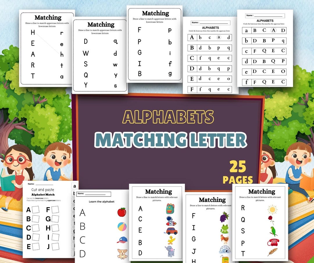 Alphabet Matching Letters Printable Learning Game Digital Download PDF ...