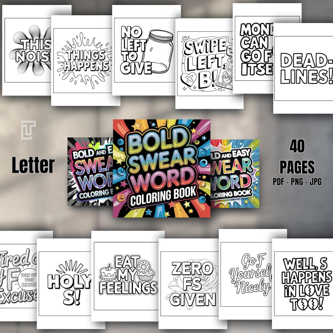 40 Swear Words Coloring Pages Only for Adults - Etsy
