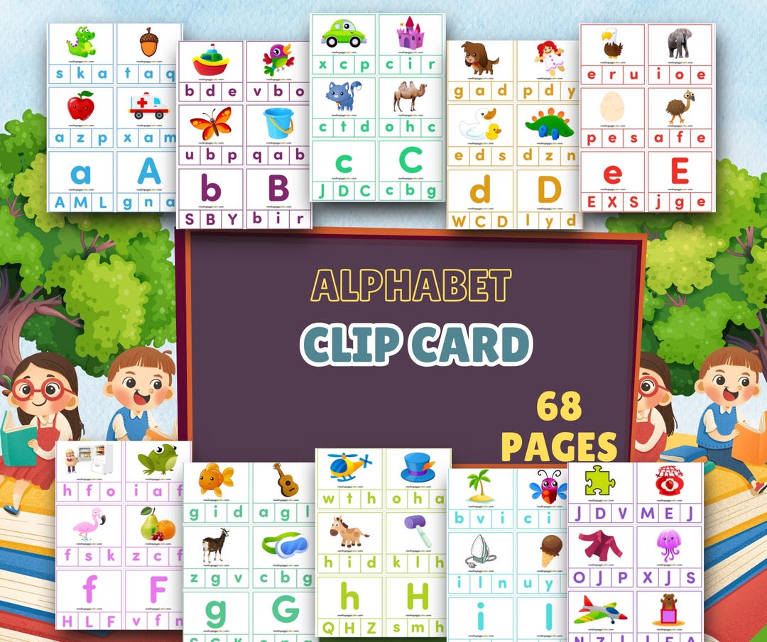 Clip Card Printable Alphabets for Kids, Toddlers, Preschoolers ...