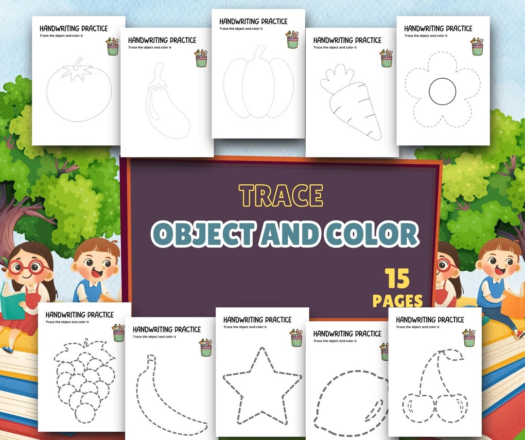 Tracing Objects and Colors Activity Printable Worksheets for Kids ...