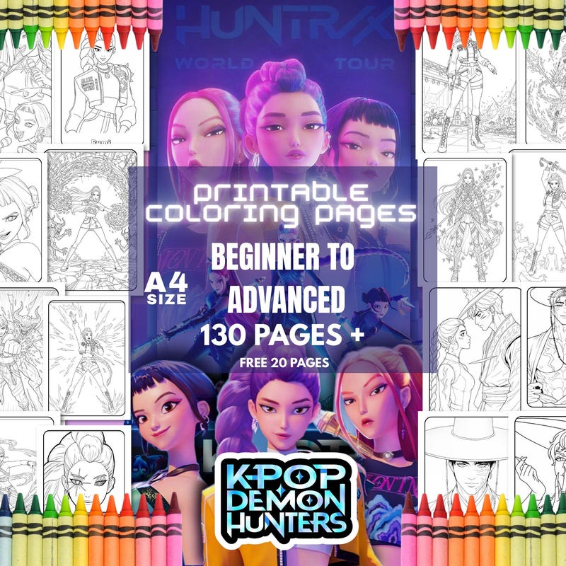 Huntrix Coloring Pages - Etsy