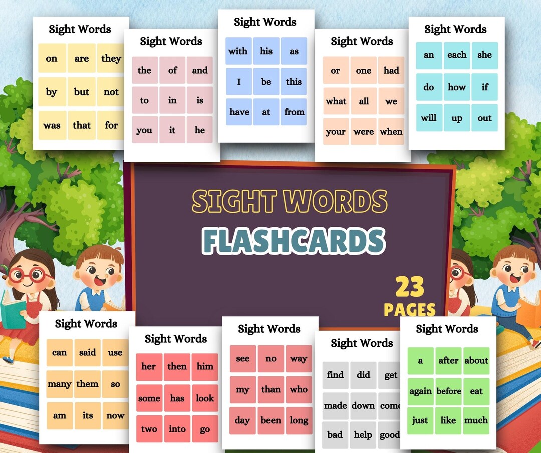 Sight Words Flash Card Printable Digital Download PDF Kids Learning ...