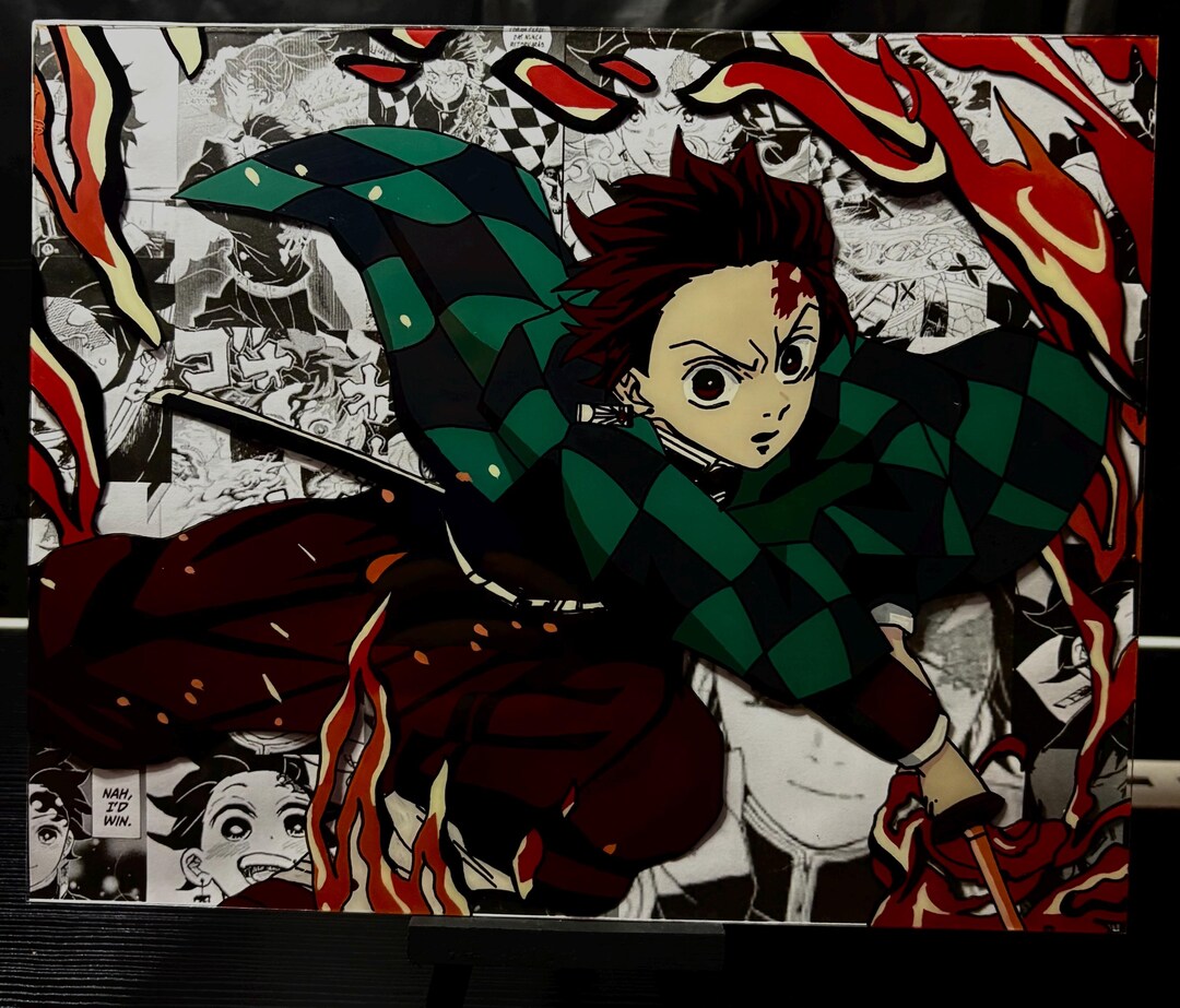Tanjiro Kamado | 8x10” Plexi/acrylic Glass | Premade Glass Art | Anime ...