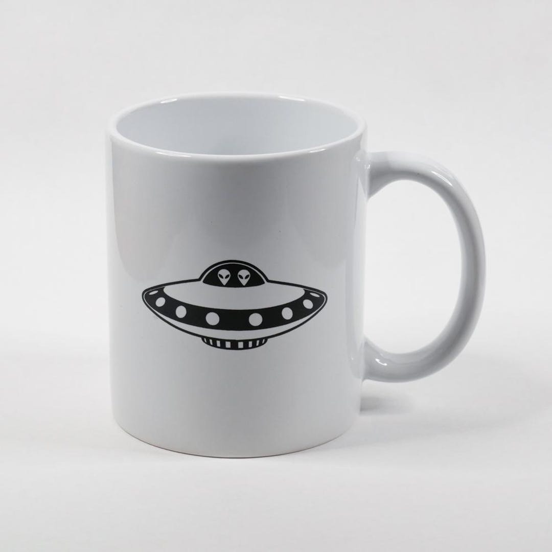 UFO, Flying Saucer, Aliens Design Coffee Mug | Back Imprint | Not P.O.D ...