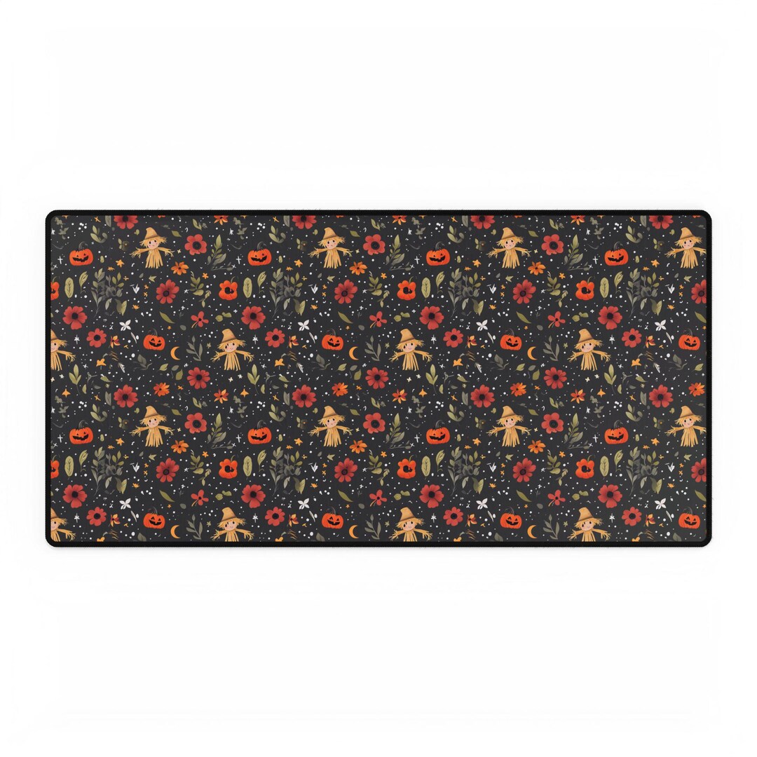 Festive Floral Desk Mat, Autumn Desk Decor, Gamer Mat, Thanksgiving ...