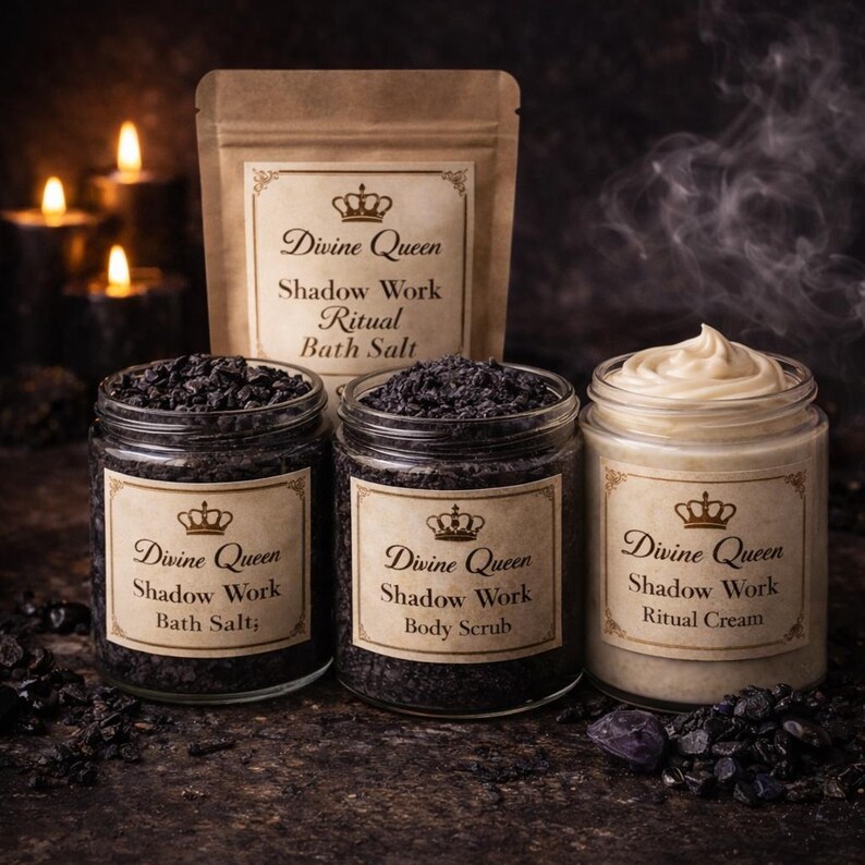 Shadow Work Ritual Kit – Bath Salt, Scrub, Candle & Stone - Etsy