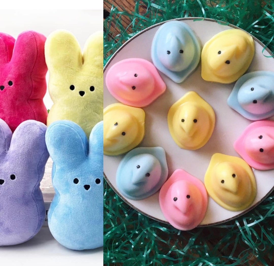 Bunny Chick Peep Soap, Easter Basket Gift Set Stuffer, Pastel Rabbit Plush, Rainbow Colors ...