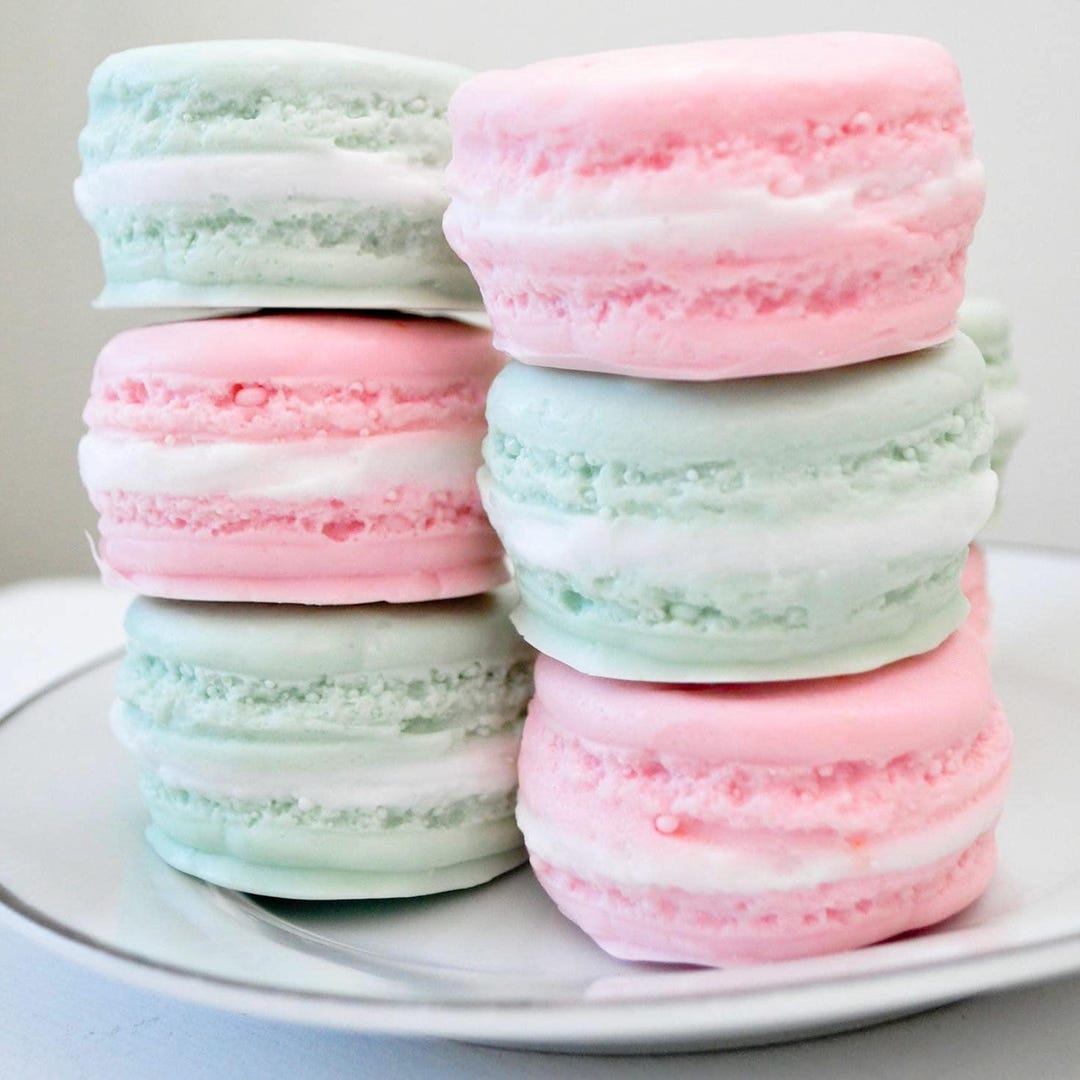 French Macaron Soaps: Raspberry Lime Scented, Pink Green Set - Etsy