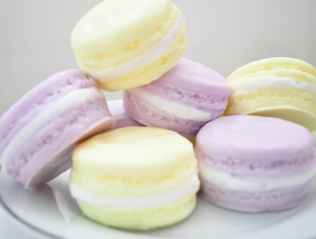 French Macaron Soaps: Food Shaped Soap, Lavender Lemon, Paris Theme - Etsy