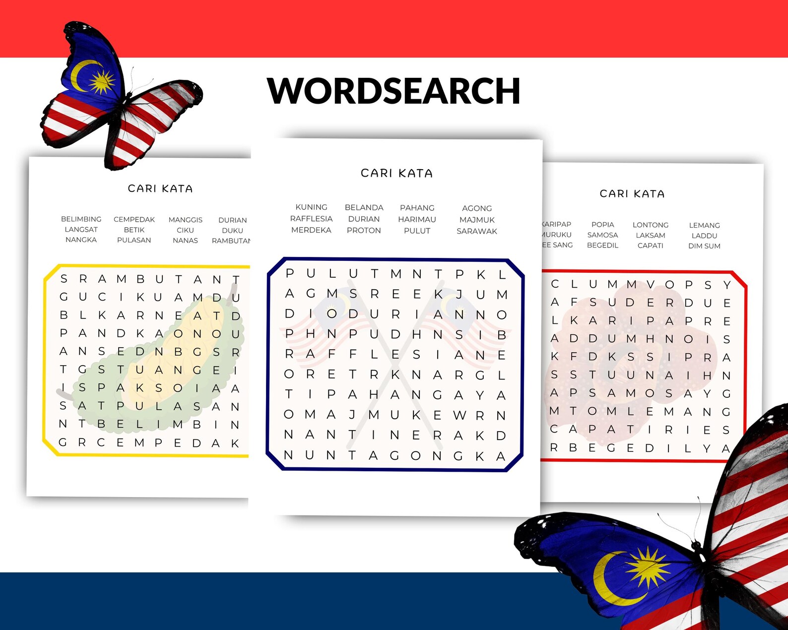 Printable Worksheet With Malaysia Merdeka Theme for Kindergarten and ...
