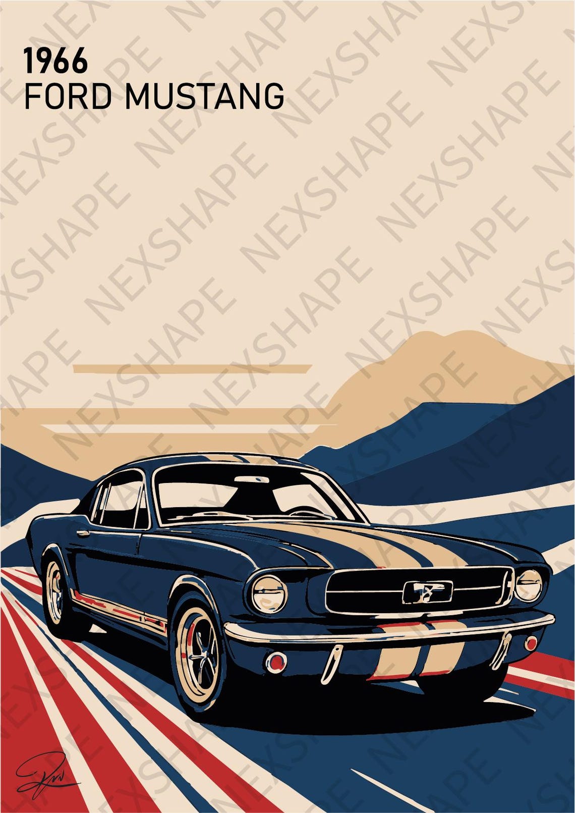 1966 Ford Mustang Poster - Etsy