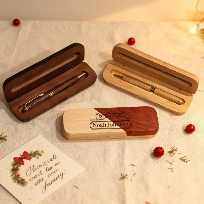 Personalized Wooden Pen Gift Set, Custom Engraved Wood Writing Set With ...