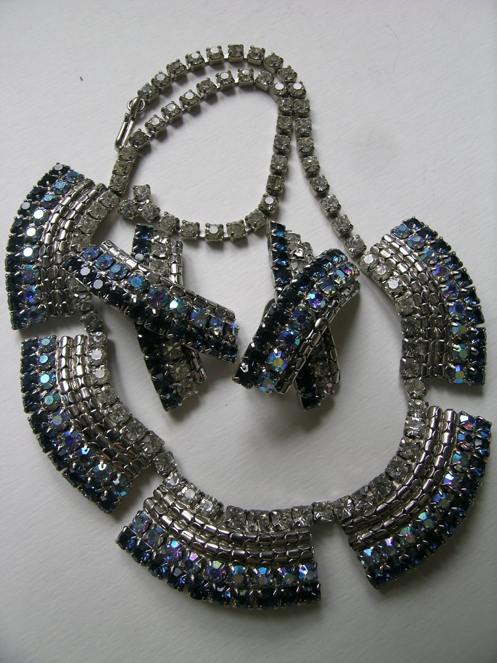 Hobe Rhinestone Demi in Sapphire and Clear VJSE - Etsy