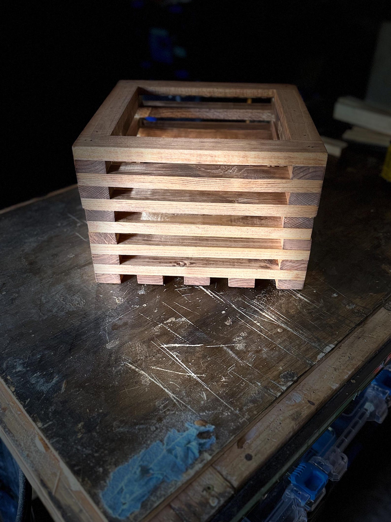 Rustic Pine Planter Box – 12x12 Indoor or Outdoor – Custom Stain ...