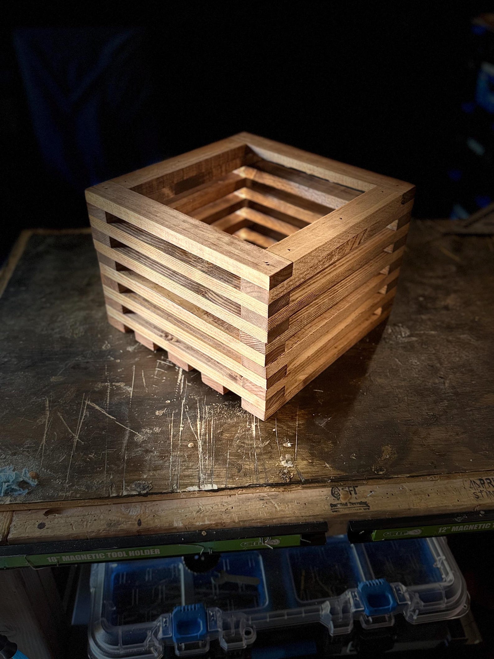 Rustic Pine Planter Box – 12x12 Indoor or Outdoor – Custom Stain ...