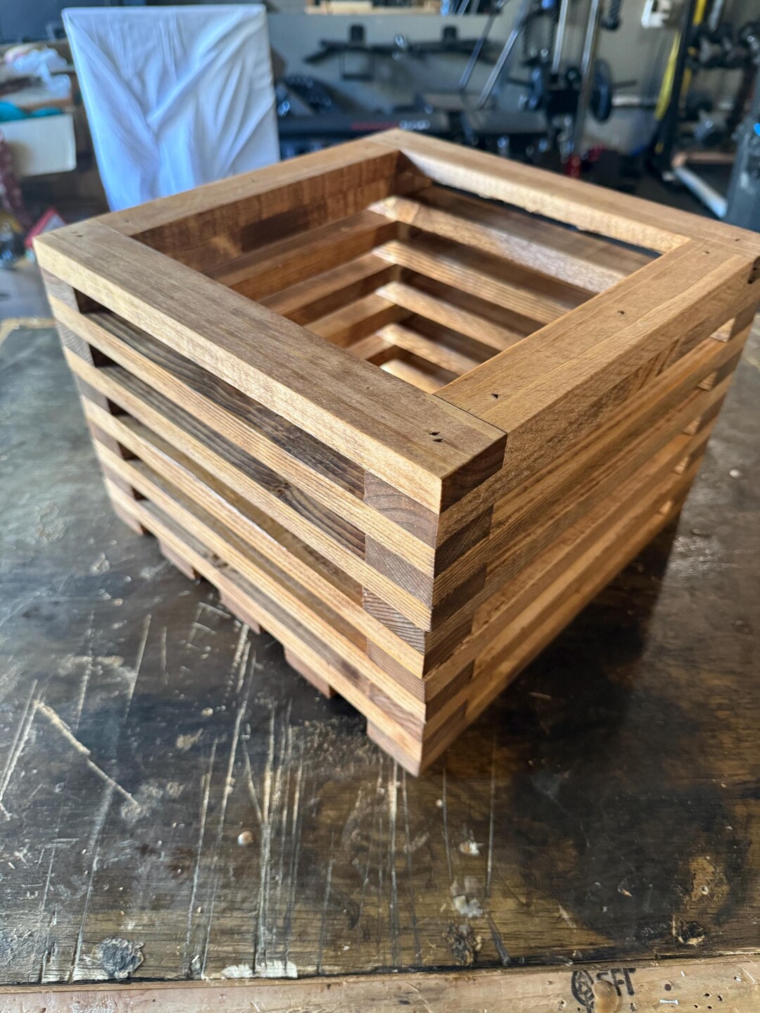 Rustic Pine Planter Box – 12x12 Indoor or Outdoor – Custom Stain ...