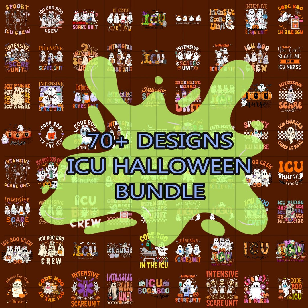 70+ ICU Halloween Png Bundle, Boo Crew, Spooky Nurse, Fall Medical ...